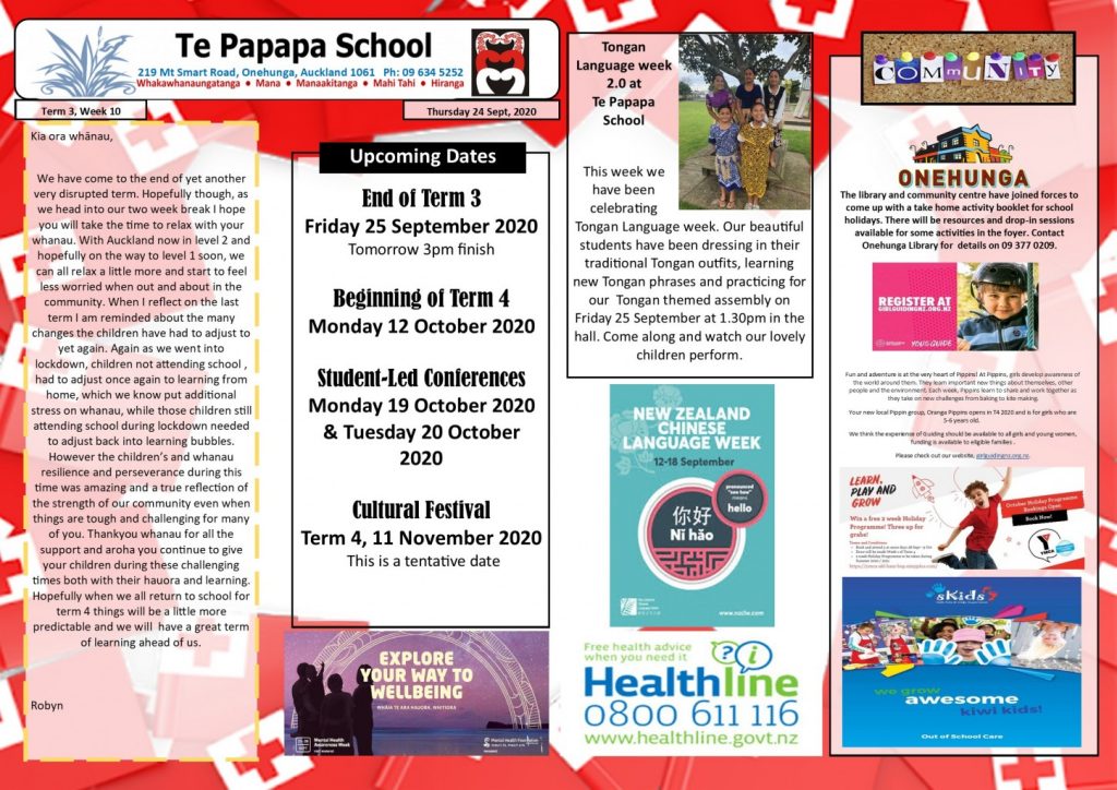 Newsletters – Te Papapa School